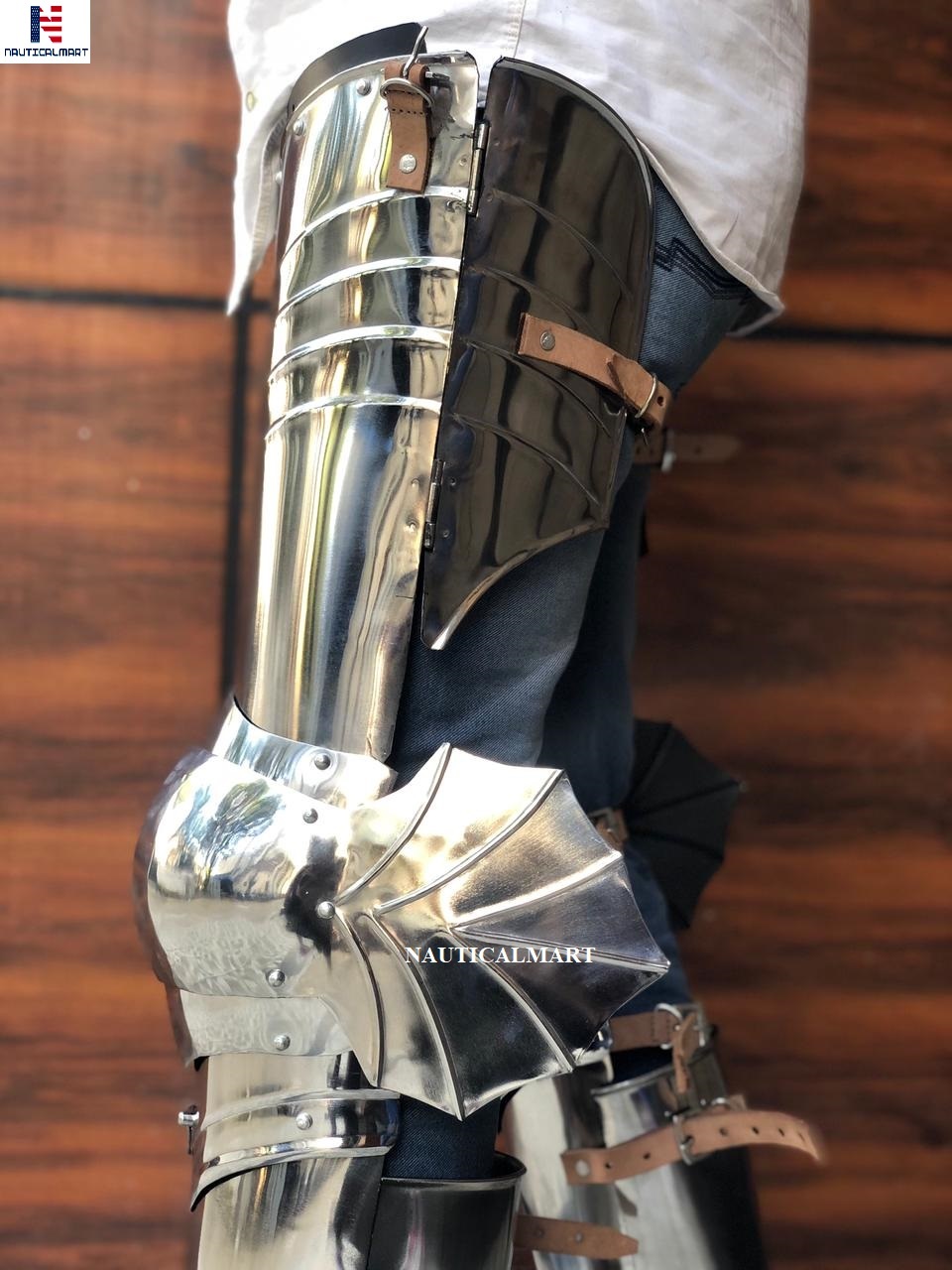 NauticalMart Full Leg Armor Set Medieval Knight Steel Greaves Halloween ...