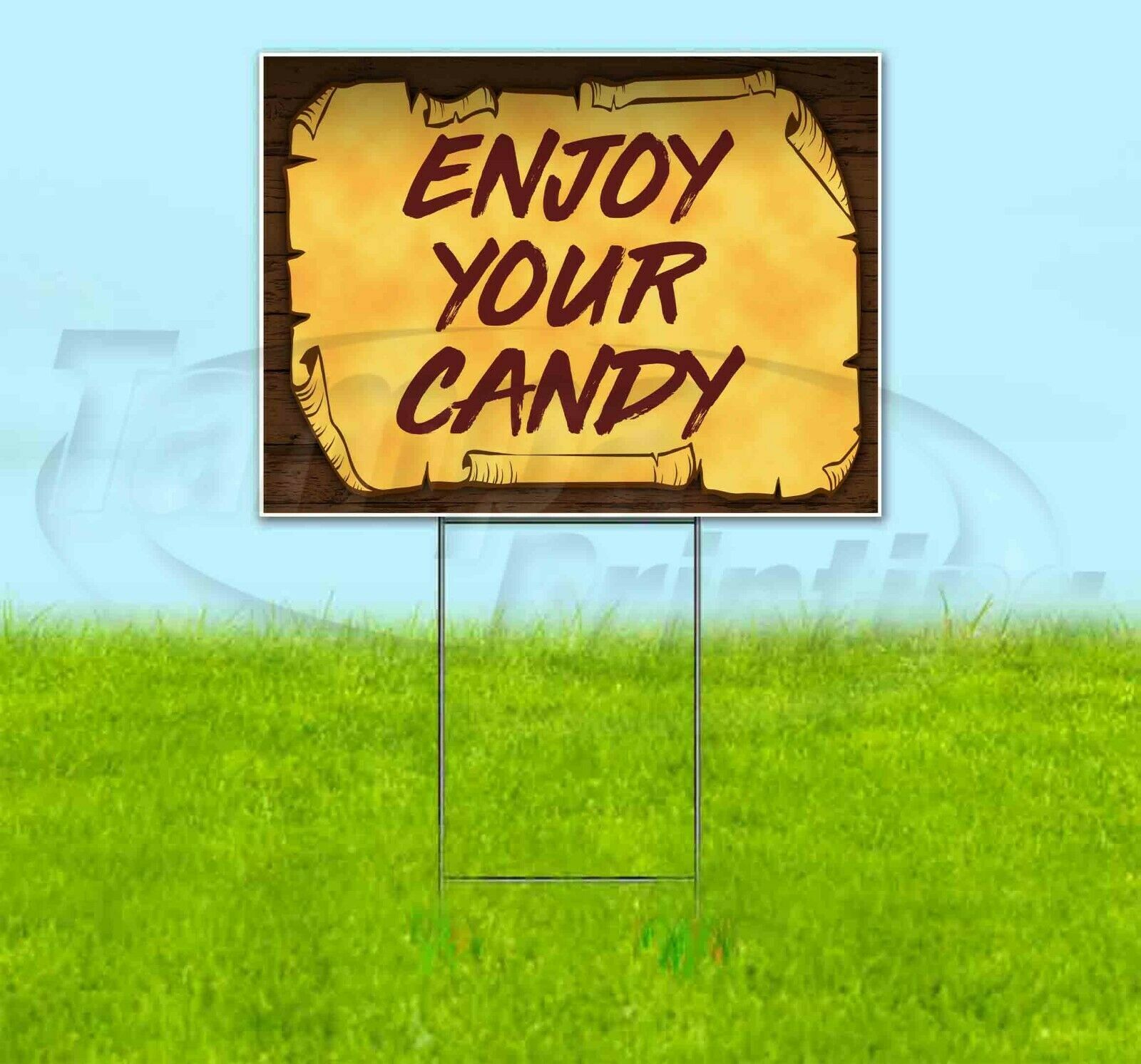 ENJOY YOUR CANDY 18x24 Yard Sign Corrugated Plastic Bandit Lawn ...
