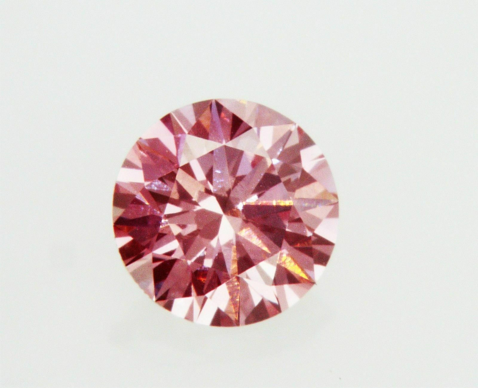 PEACHY PINK MOISSANITE 2.00 CT. LOOSE ROUND 8.70 mm. VVS1 SUPERIOR TO ...