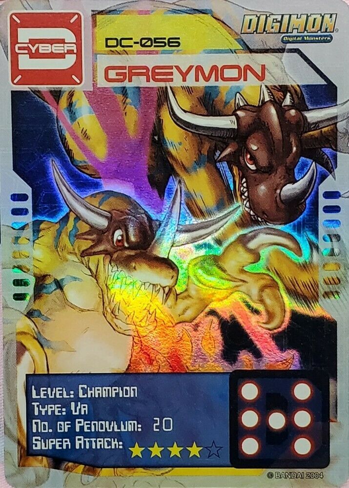 Bandai Digimon S1 D-CYBER Card Special Holographic Greymon B - Other ...