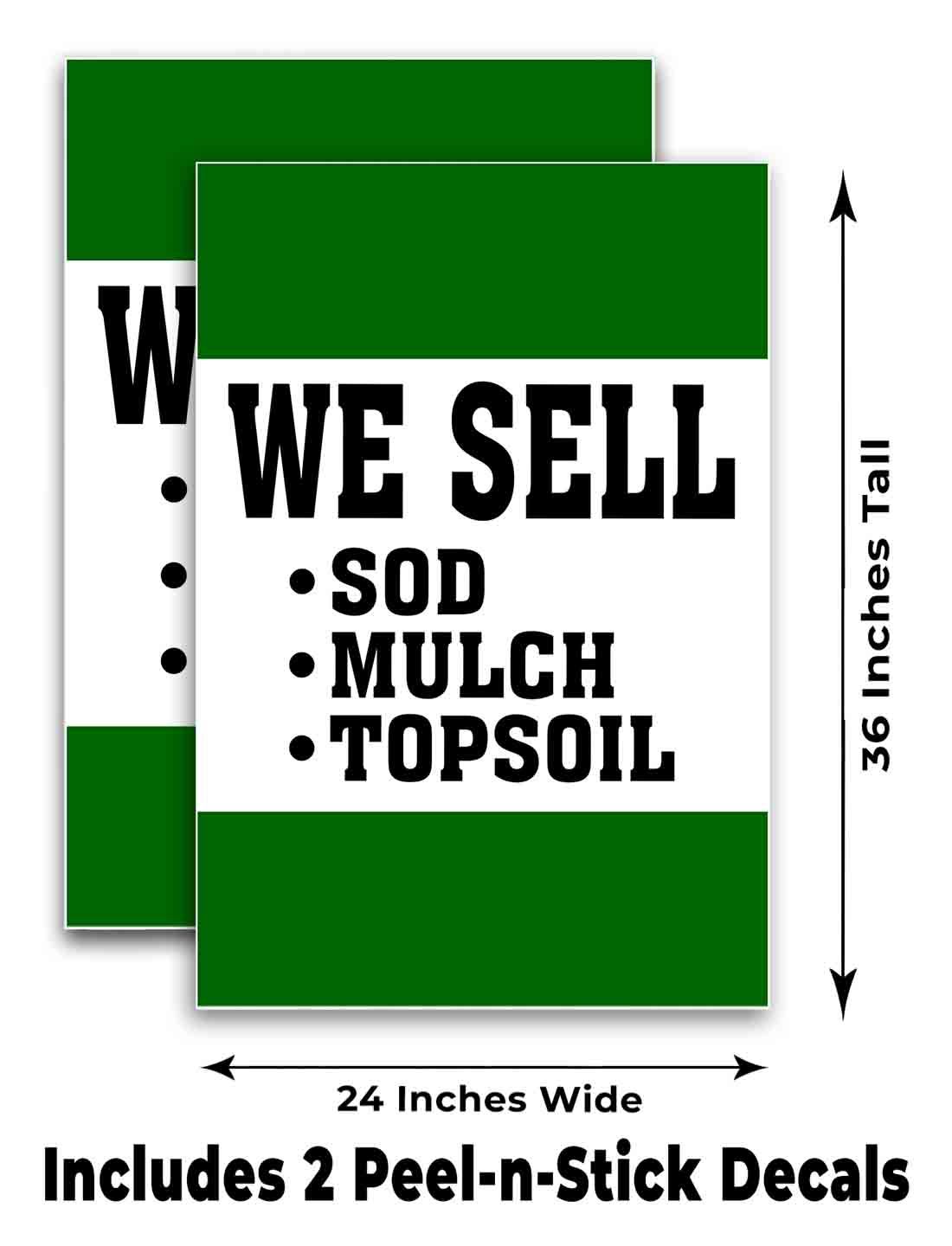WE SELL SOD TOPSOIL Signicade 24x36 Aframe Sidewalk Decal Sign Banner ...