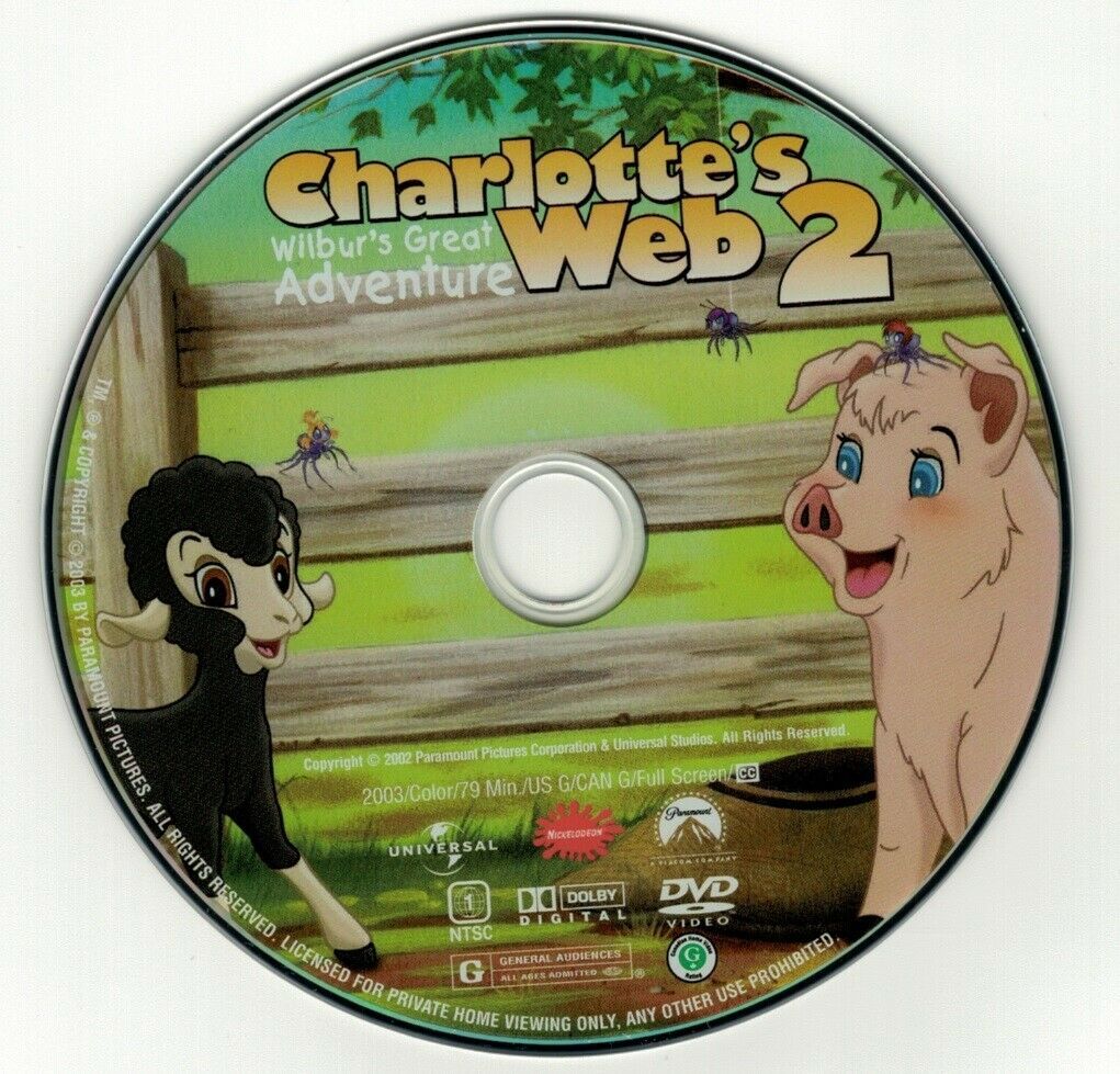Charlotte's Web 2: Wilbur's Great Adventure (DVD disc) 2003 animation ...