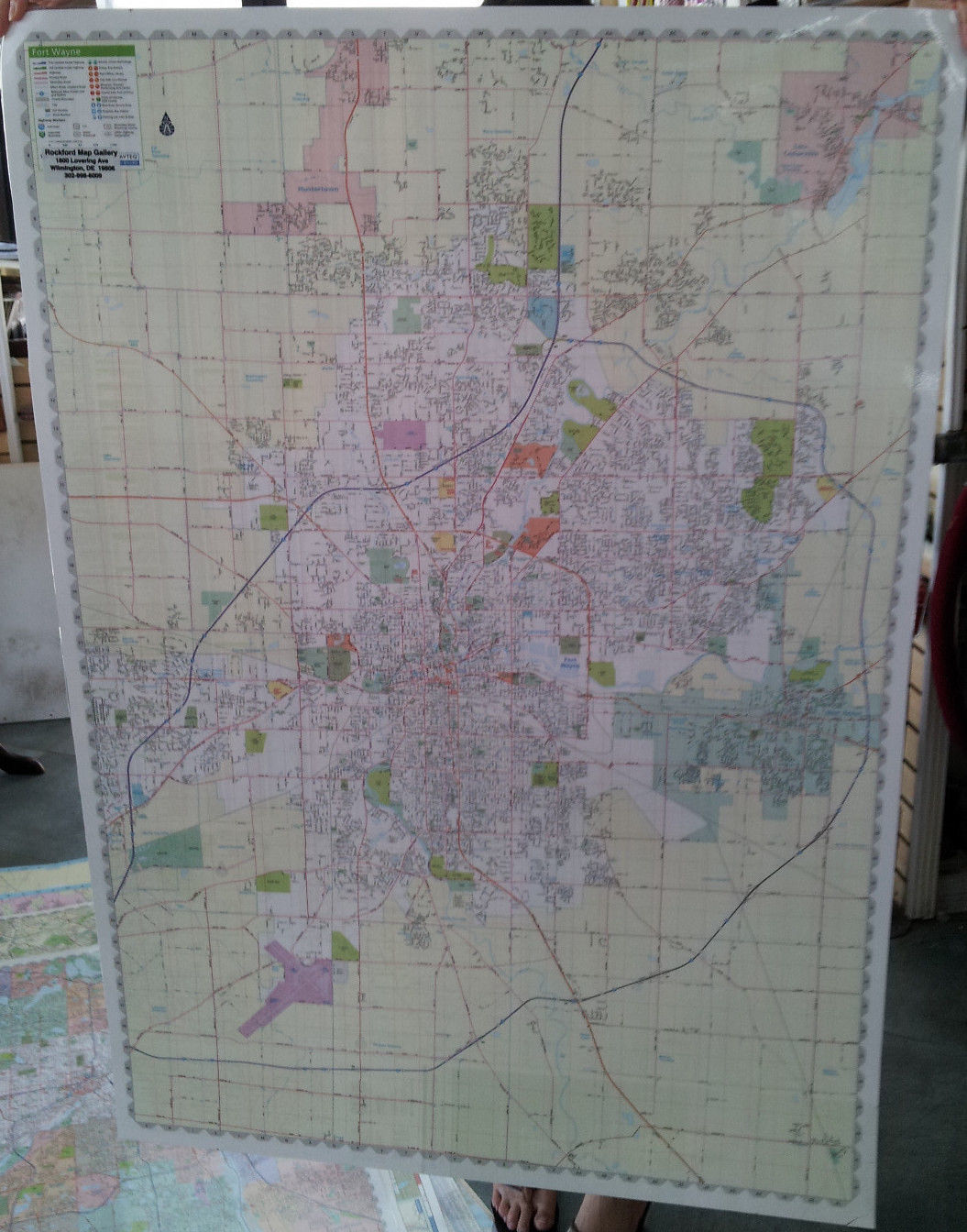 Fort Wayne TX Laminated Wall Map (R) - US