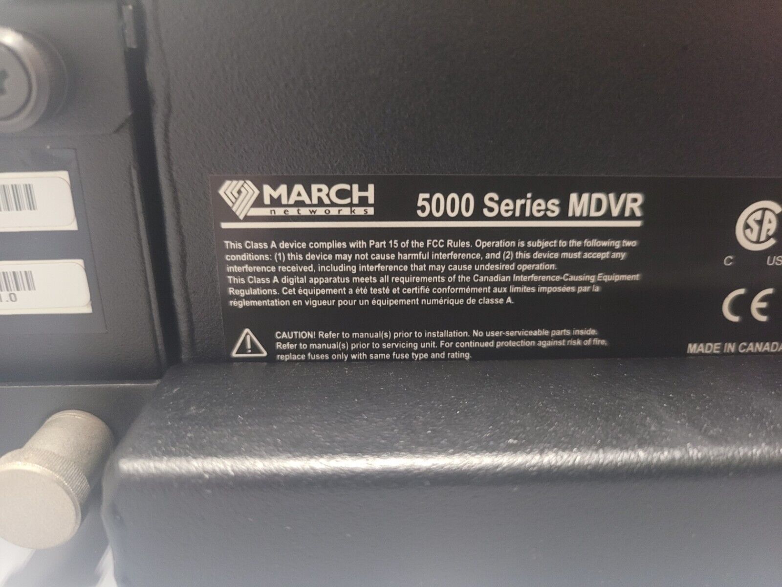 MARCH NETWORKS 5308 MDVR Recorder 5000 Series 12-24v Mobile DVR ...