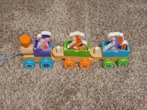 First Play Wooden Rocking Farm Animals Pull Train from Melissa and Doug ...