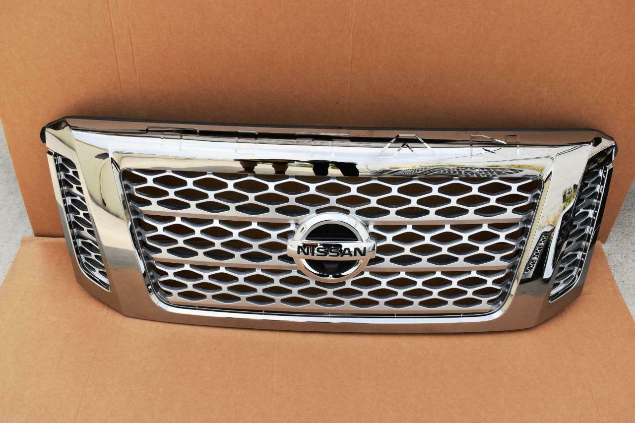 OEM 2017-2019 Nissan Titan Front Grille w/ Camera Hole - GUNMETAL 62310 ...