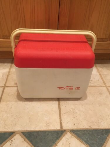 GOTT TOTE 12 ~ Vtg Personal Cooler Red White Ice Chest 12 Qt 1811/12 ...