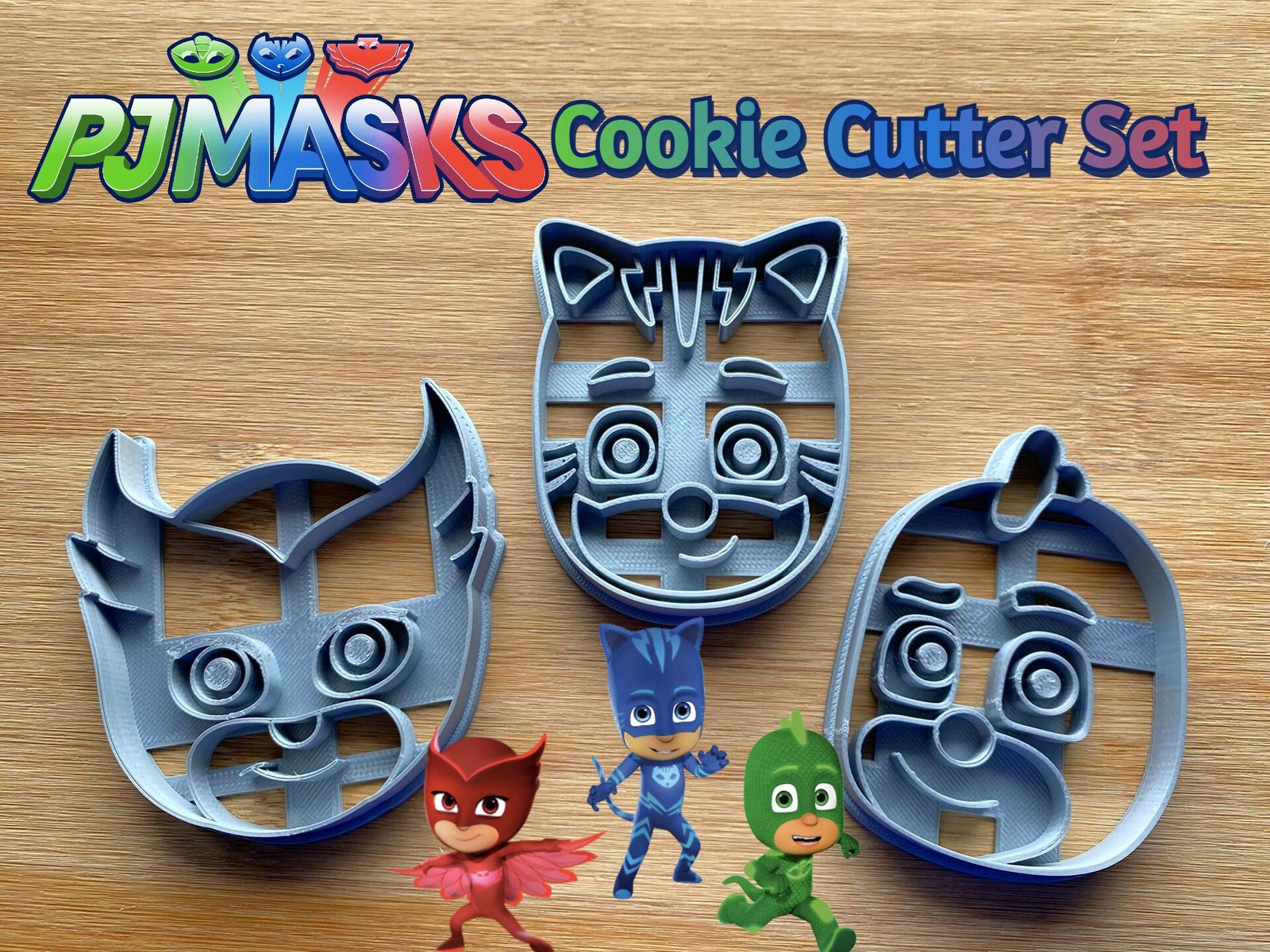 PJ Masks Set of 3 Cookie Cutters | Owlette | Gekko | Cat Boy | PJ ...