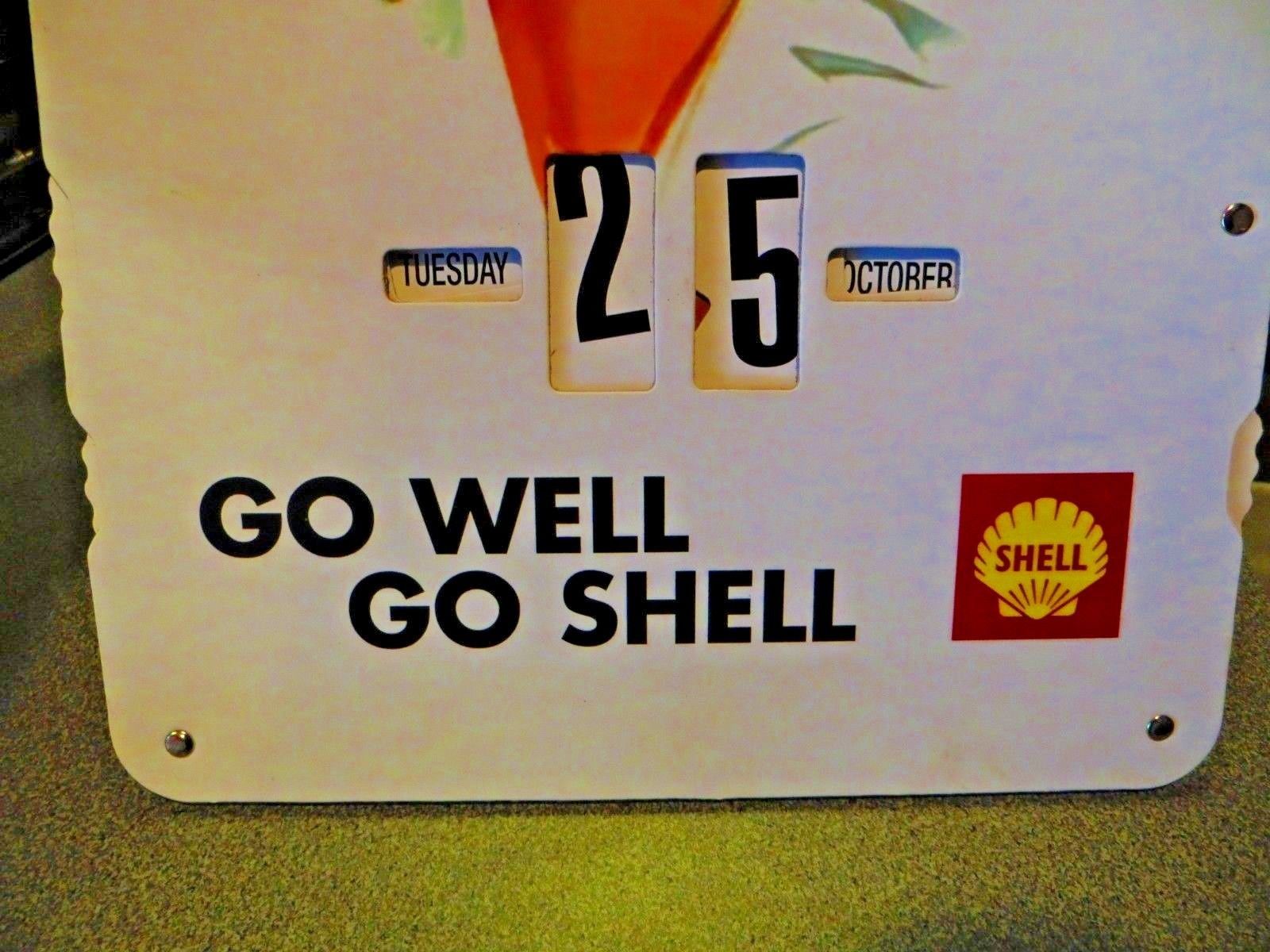GO WELL GO SHELL PERPETUAL CALENDAR GAS STATION PIN UP MODEL DISPLAY ...