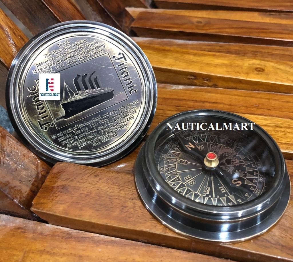 Brass Compass Antique Finish Titanic Compass Vintage Nautical Sailor ...
