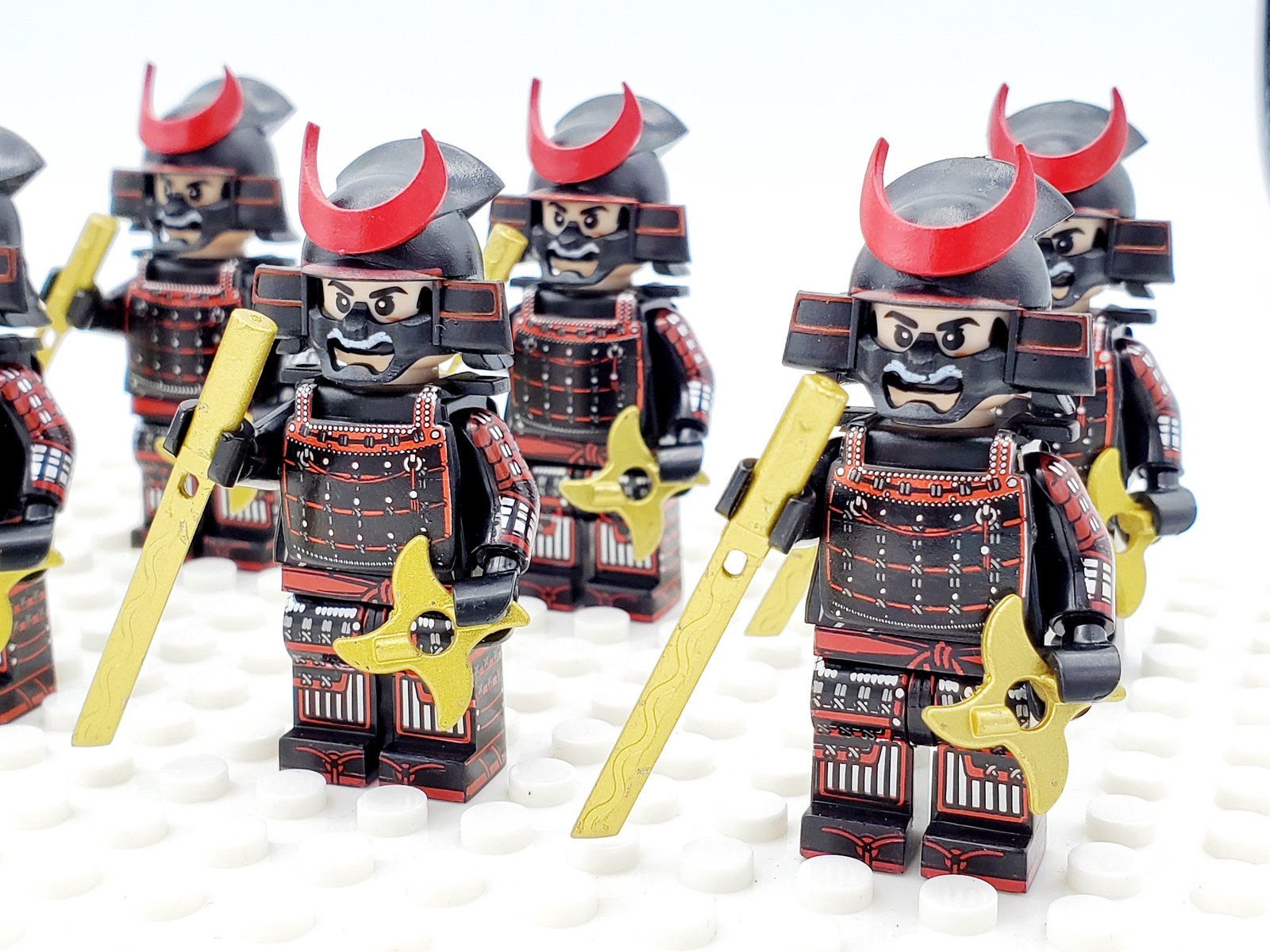 Japanese Samurai Custom Minifigures G Set x10 Lot - Building Toys & Blocks