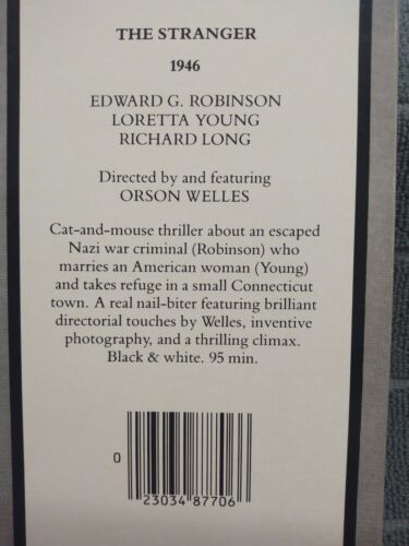 The Stranger VHS Directed By And Featuring Orson Welles - Black And White Film - VHS Tapes