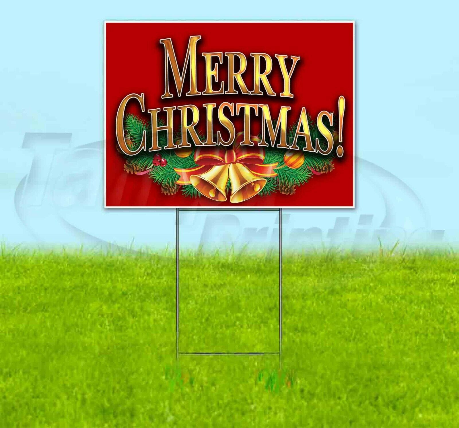 MERRY CHRISTMAS 18x24 Yard Sign Corrugated Plastic Bandit Lawn Business ...