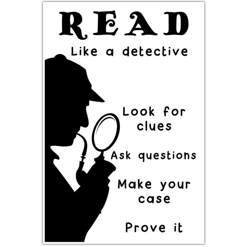 Read Like a Detective School Classroom Poster - Posters & Prints