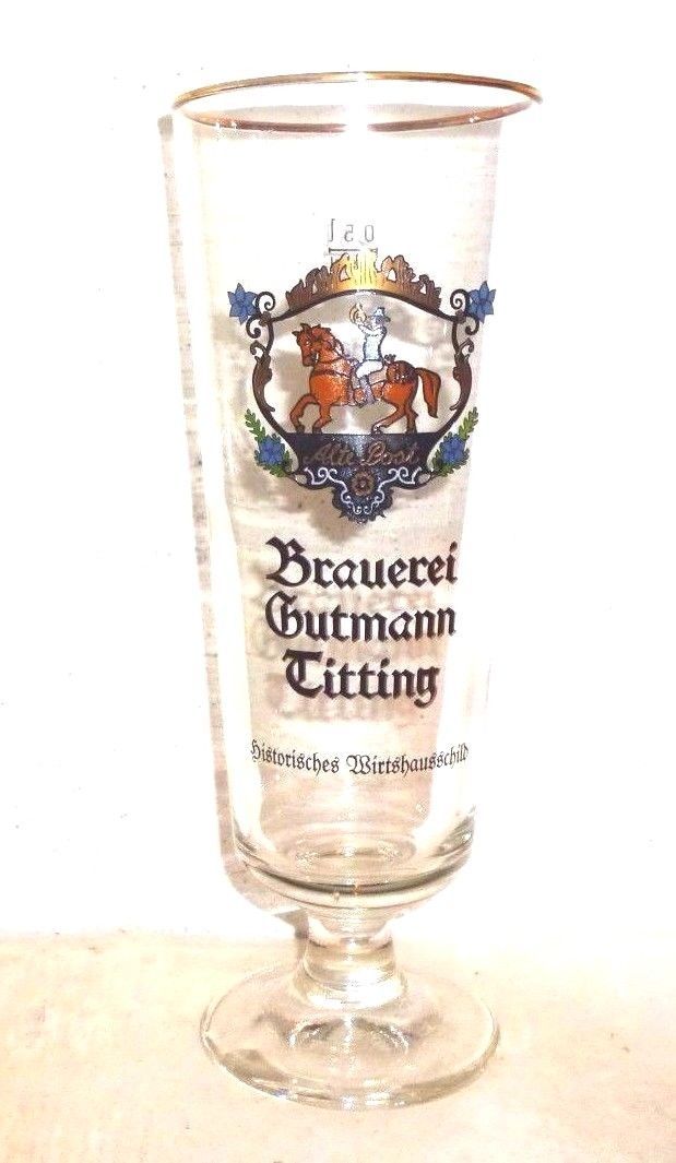 2 Gutmann Titting Rider Weizen German Beer Glasses - Germany