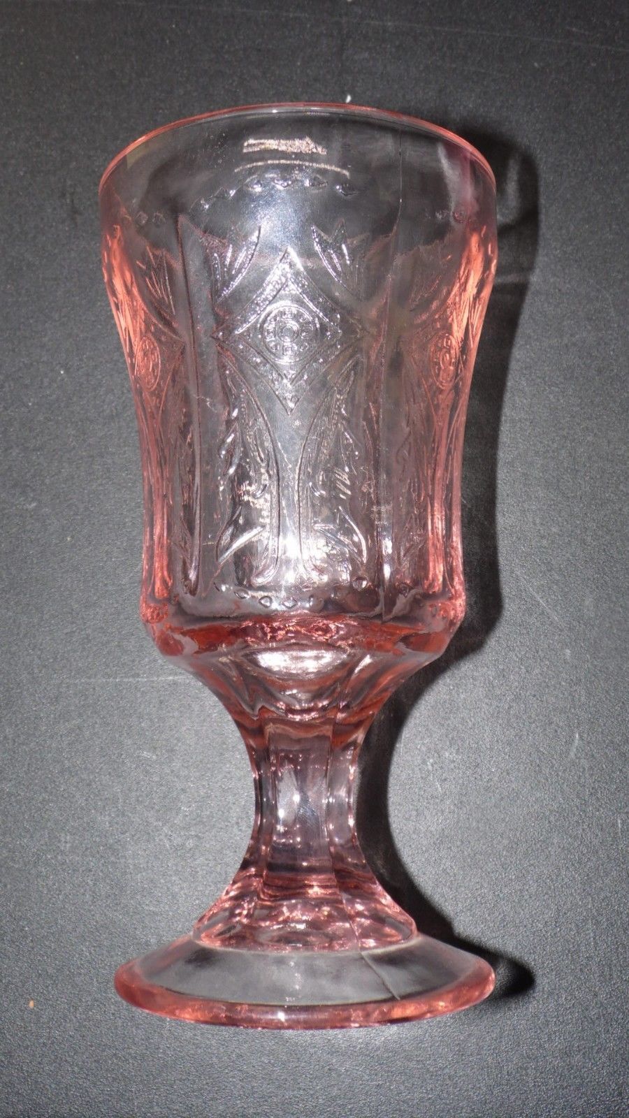 Pink Depression Indiana Glass Madrid Recollection Water Goblets Set Of