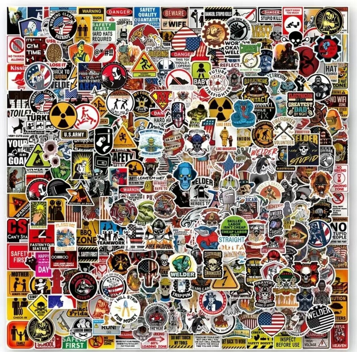 Stickers 150 Pcs Funny Hard Hat For Tool Box Helmet Vinyl Decals Lot ...