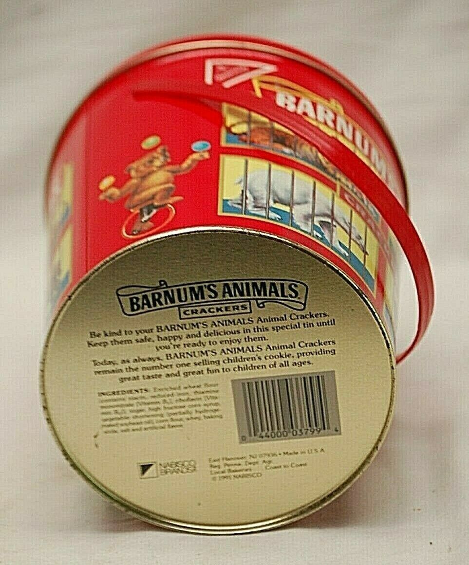 Nabisco Barnum's Animal Crackers Metal Tin Circus Wagon Bucket Pail ...