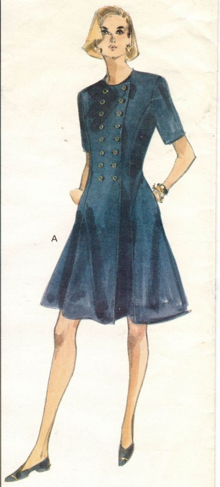 Misses Vogue Ralph Lauren Military Double Breasted Dress Sew Pattern 8 ...