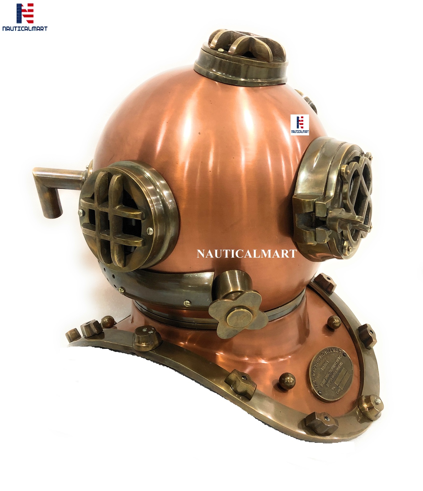 NauticalMart Copper Brass US Navy Mark V Diving Divers Helmet 18 ...