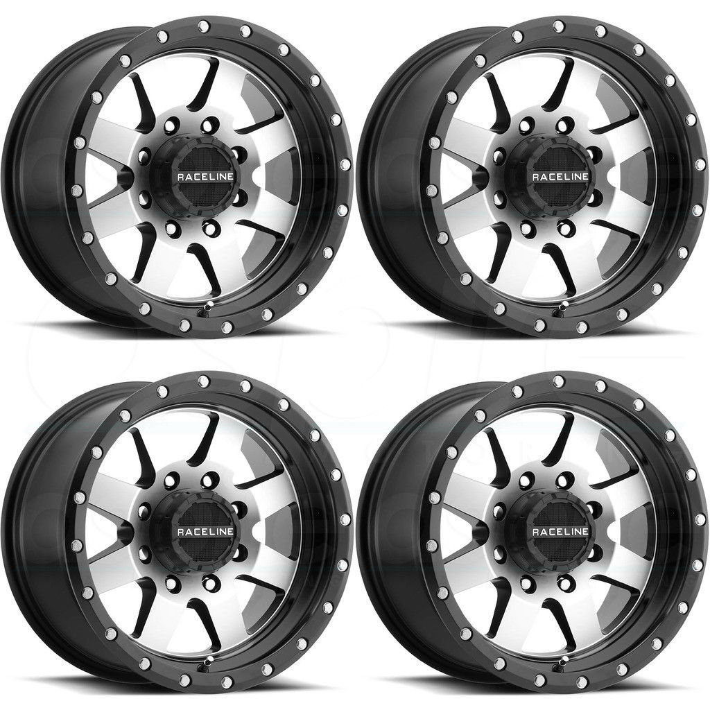 16x8 Raceline 935M Defender 8x170 0 Machined Black Wheels Rims Set(4 ...