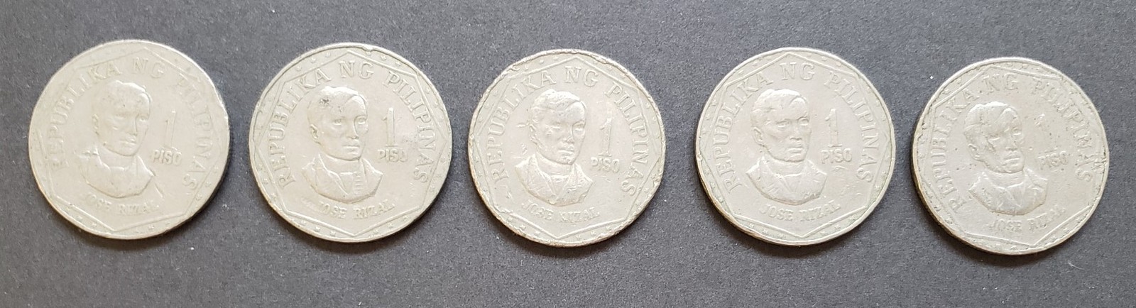 Philippine 1 Piso Coins Jose Rizal / Ang Bagong Lipunan 1976/1977/1978 ...