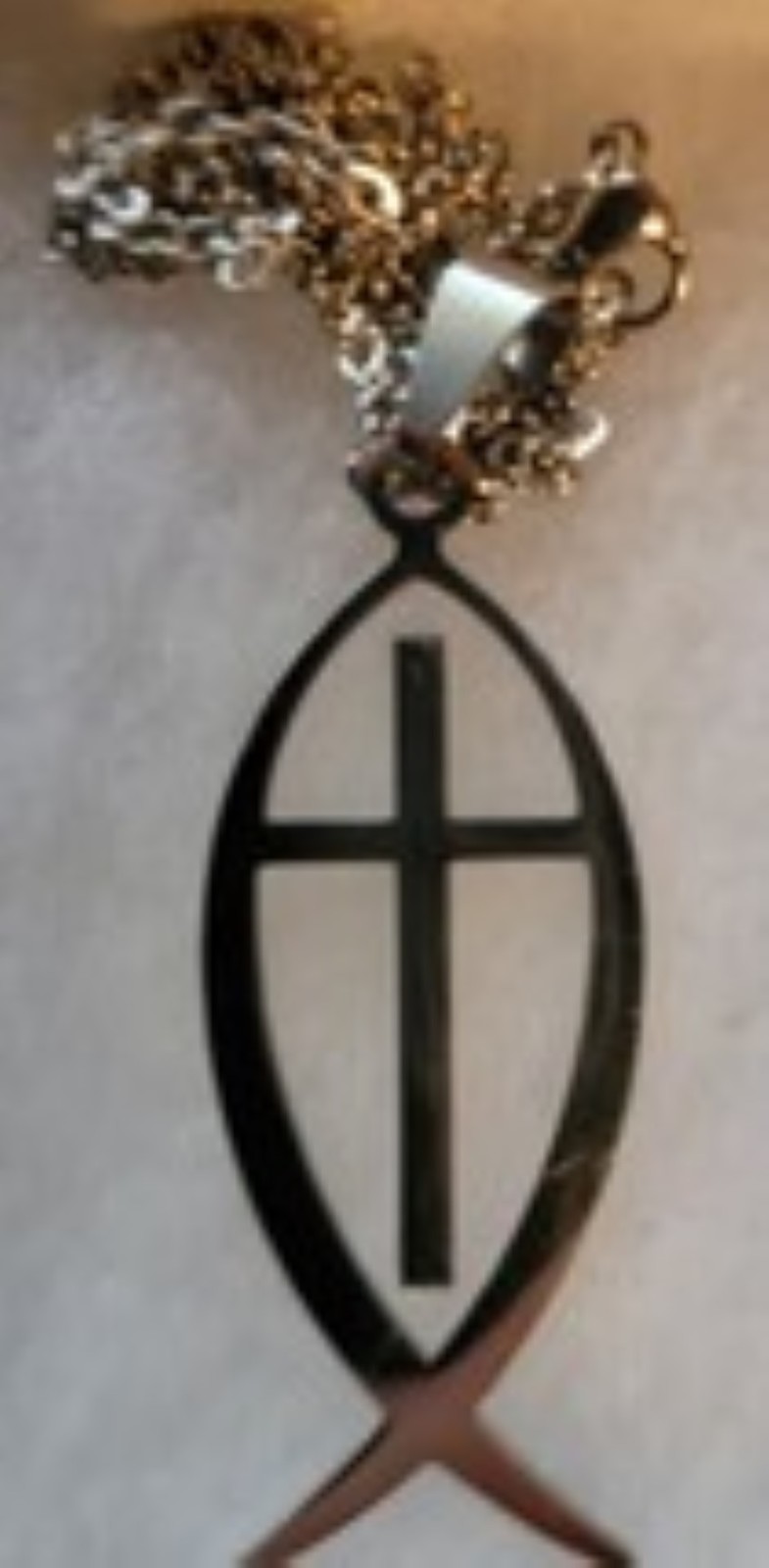 Christian Jesus Fish With Cross Necklace - Necklaces & Pendants