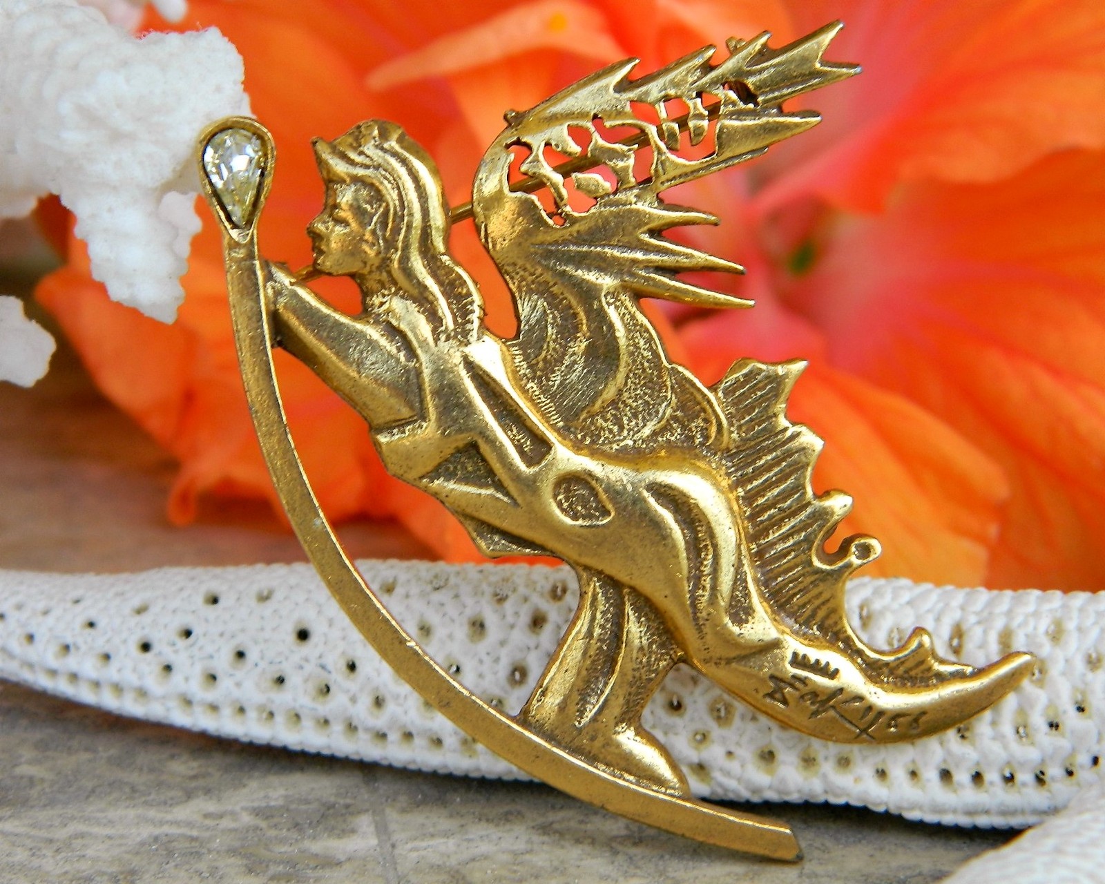 Vintage Salvador Dali Winged Angel Brooch Pin Judaica Israel Signed ...