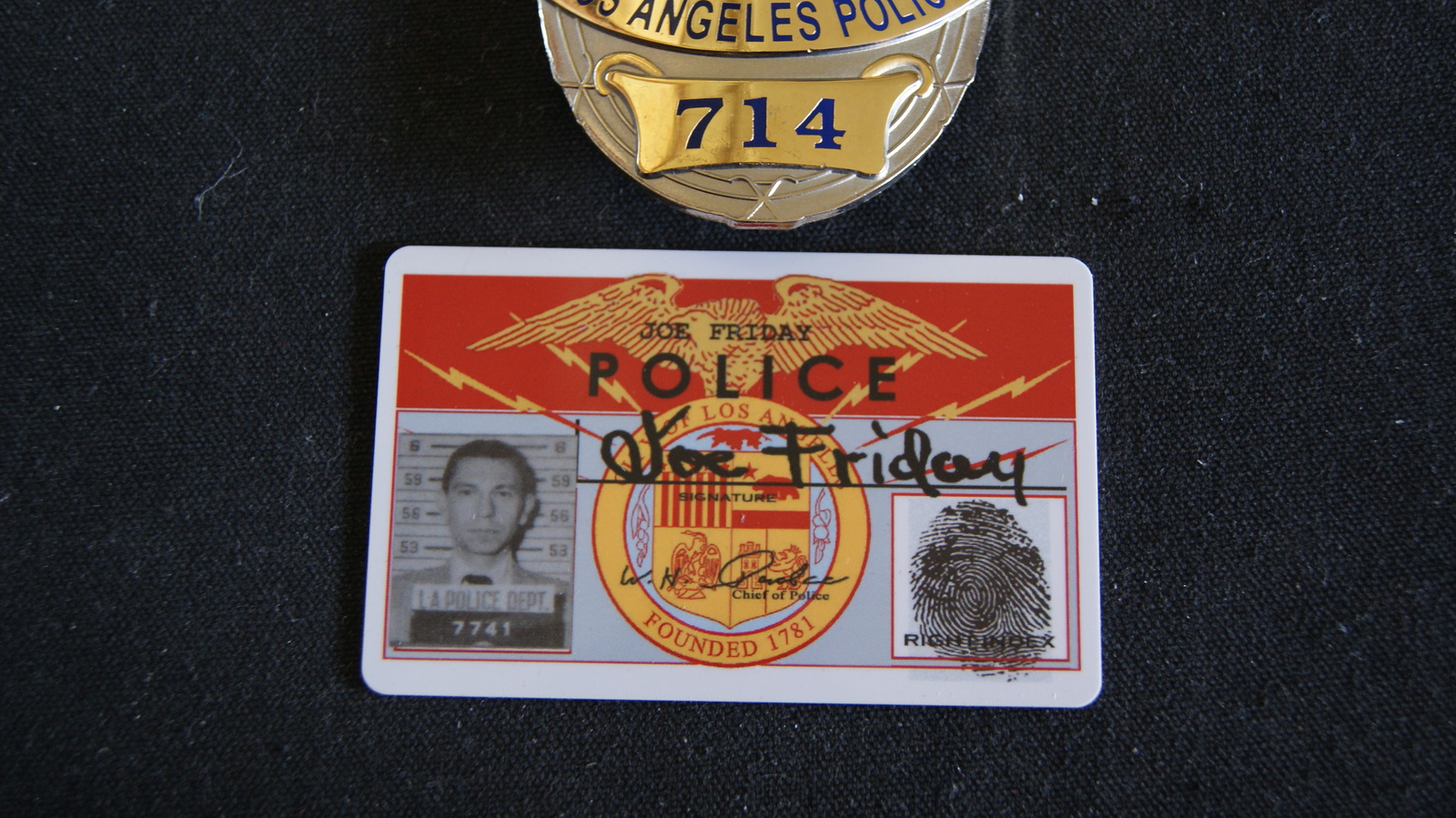 Los Angeles Police,Sergeant Joe Friday Badge & police ID,1950's T.V ...