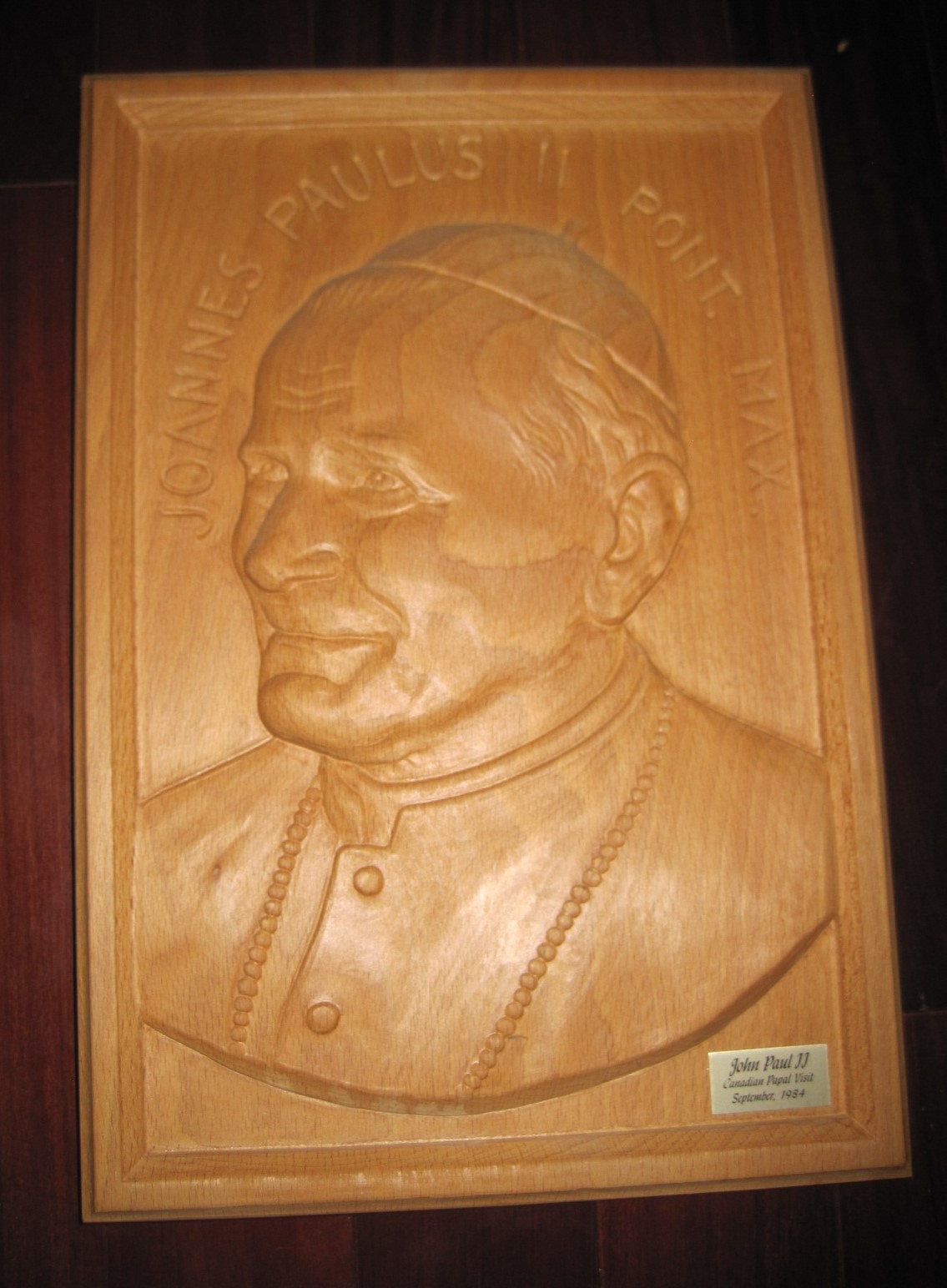 1984 John Paul ll Canadian Papal Visit Official Art Wood Christian ...