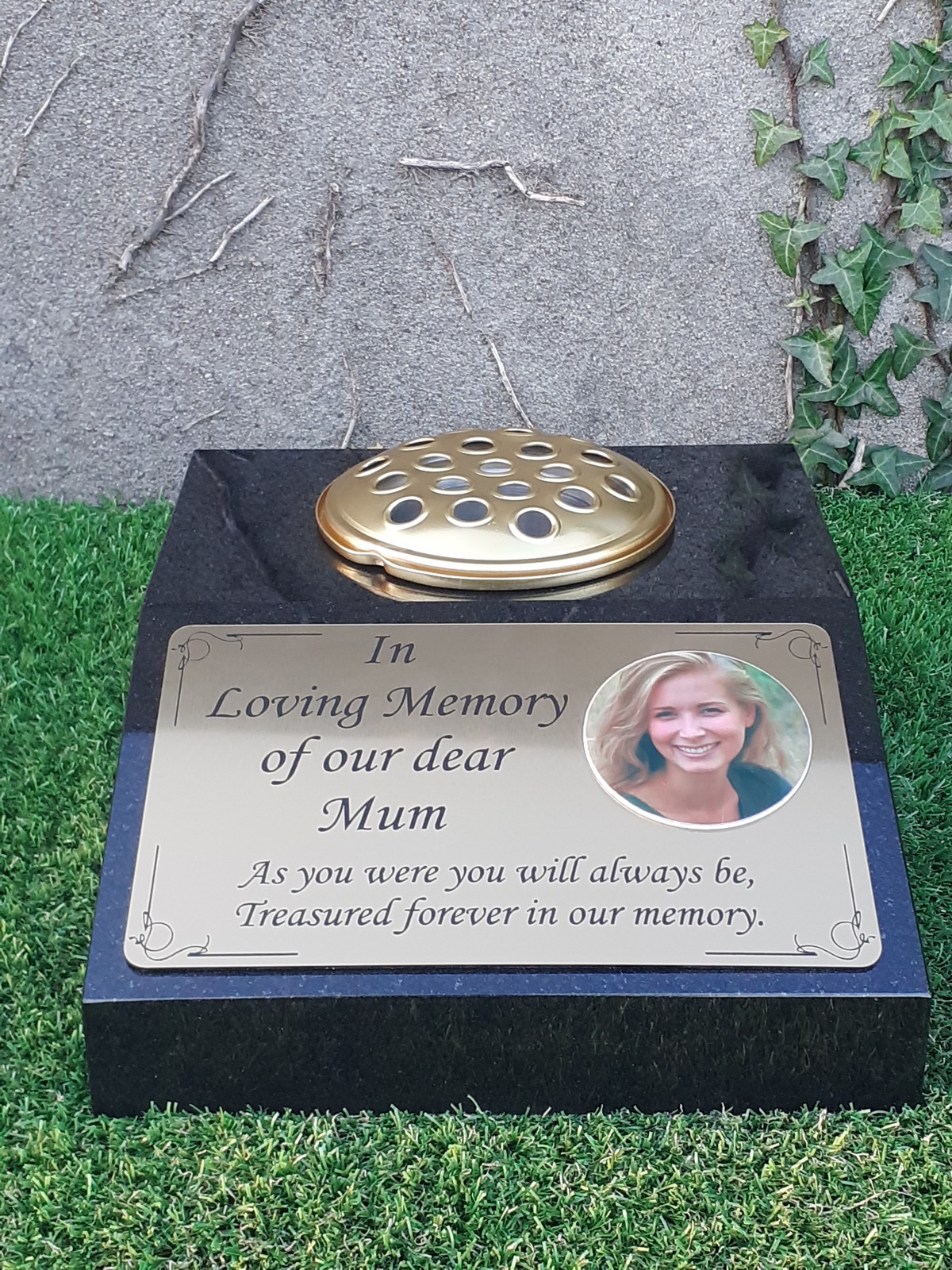 Custom Engraved Granite Memorial Headstone Marker Cemetery Flat Grave 
