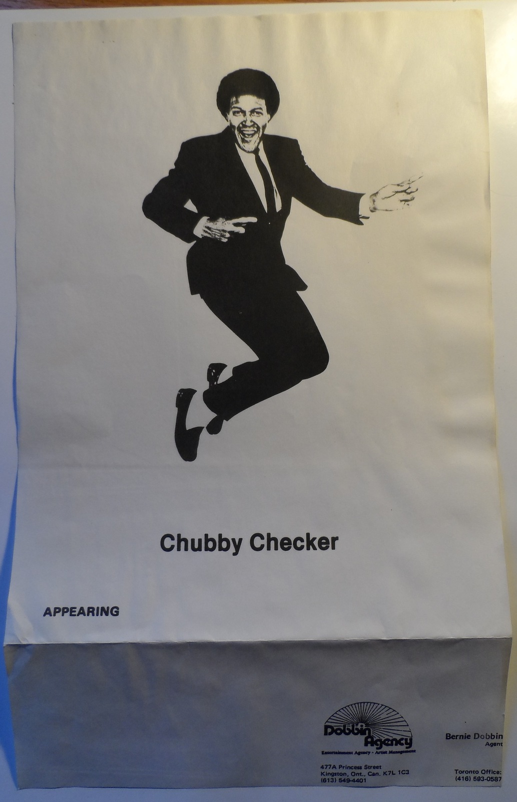 CHUBBY CHECKER 2 1986 PROMO PHOTOS BUSINESS CARD AND FLYER FATHER OF ...