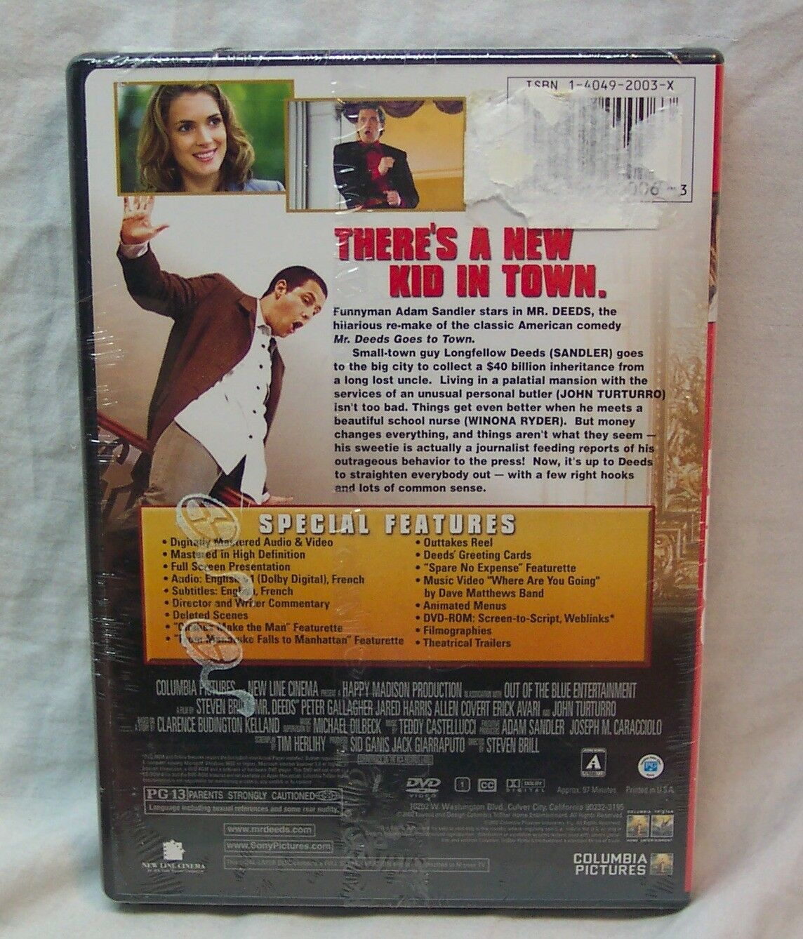 MR. DEEDS DVD Full Screen Special Edition NEW Adam Sandler Winona Ryder ...