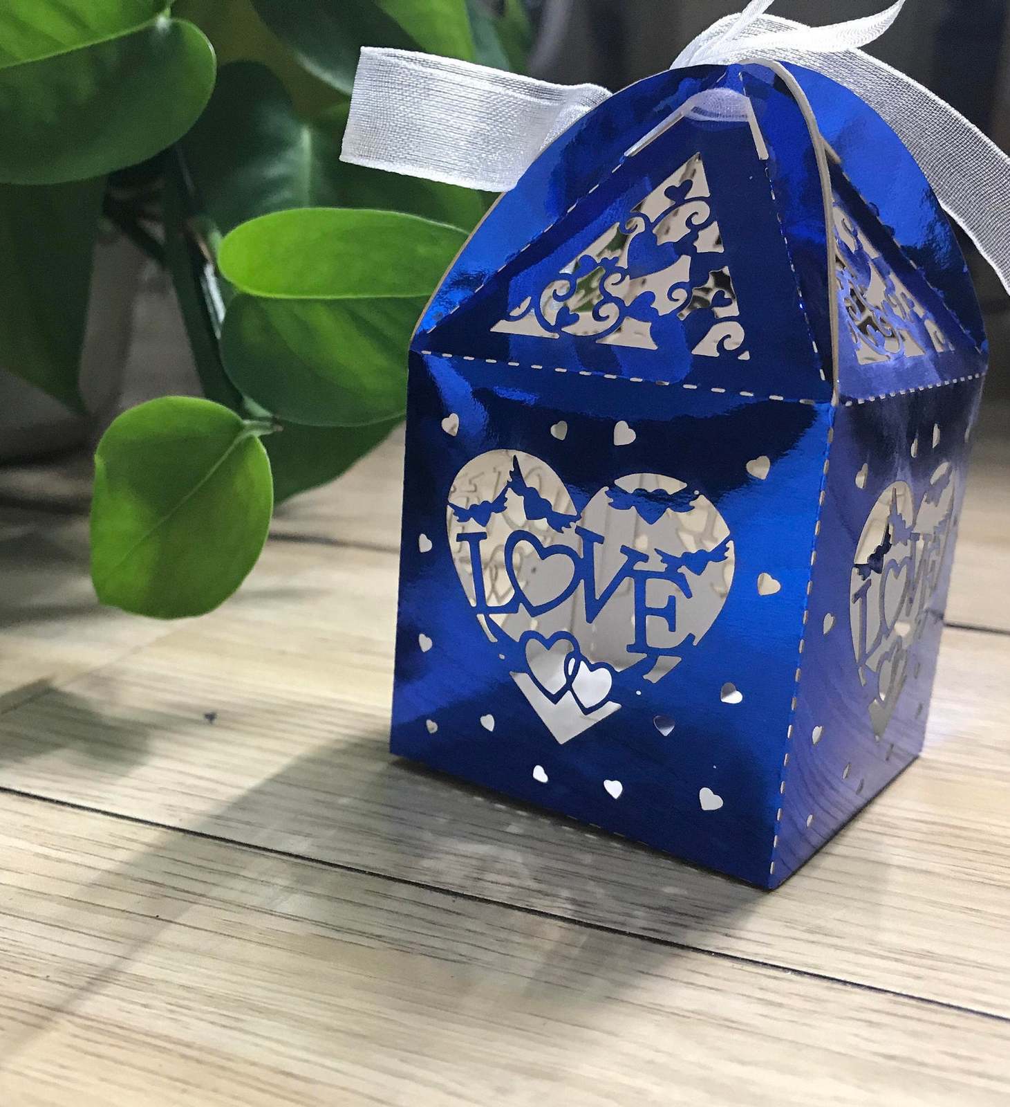 100pcs Metallic Navy blue Favor Boxes with and similar items