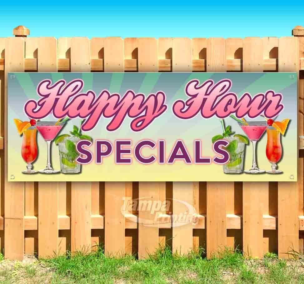 HAPPY HOUR SPECIALS Advertising Vinyl Banner Flag Sign Many Sizes USA ...