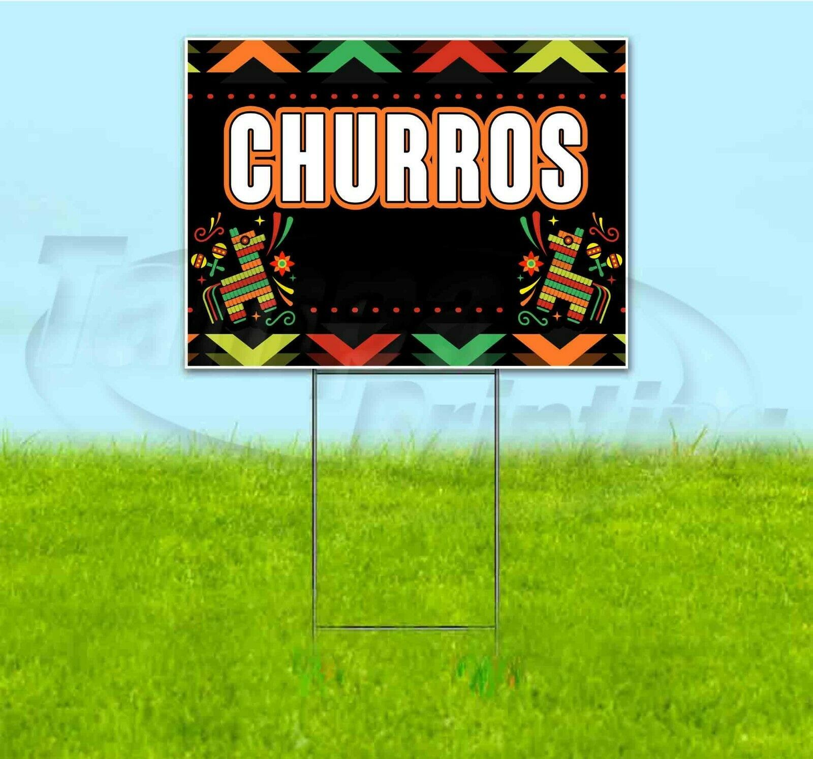 CHURROS 18x24 Yard Sign WITH STAKE Corrugated Plastic Bandit Lawn ...
