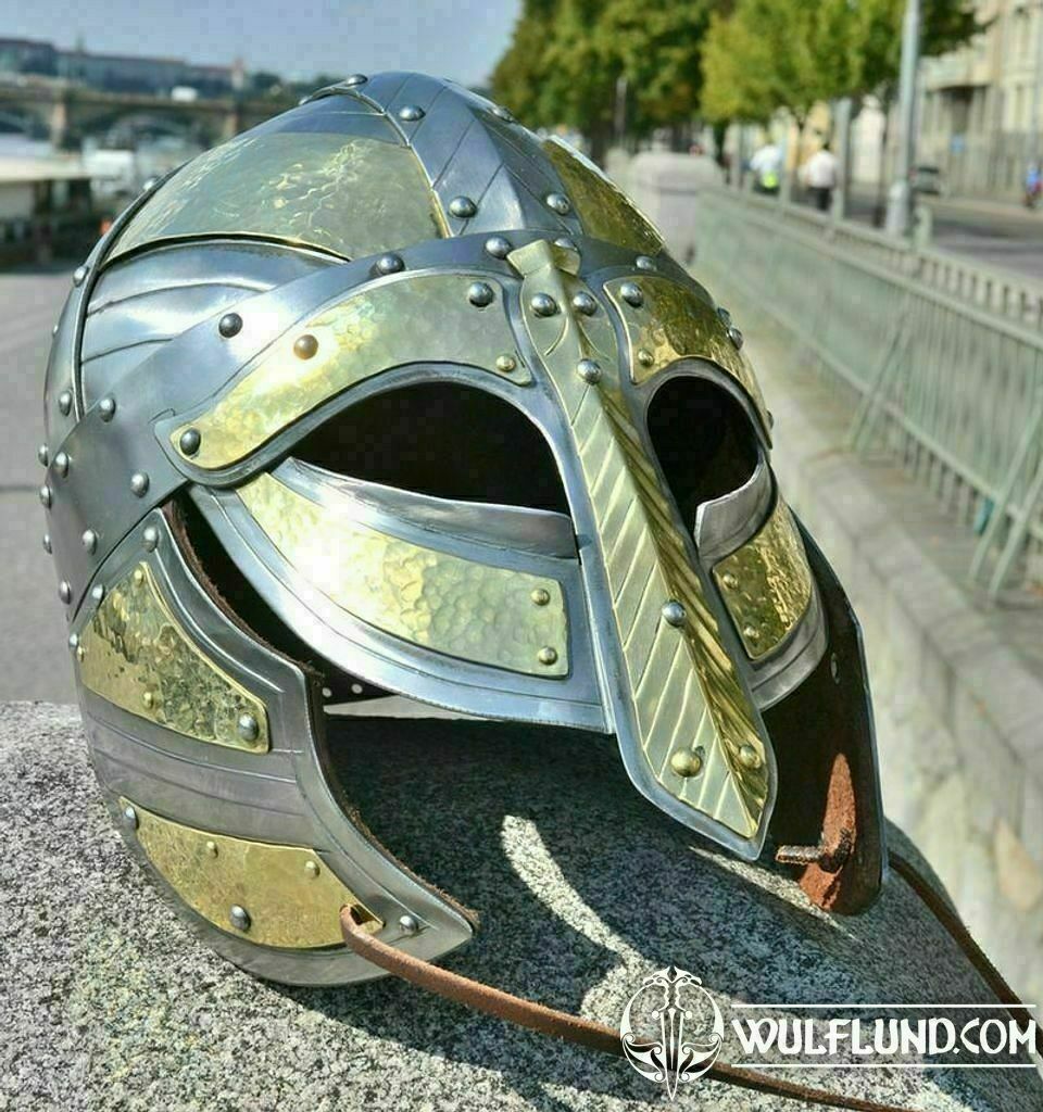 Elmo vichingo medievale in acciaio 18GA Elmo normanno con rivestimento ...