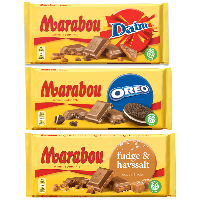 Marabou Milk Chocolate Bar Many Flavors 185-200 gram Made in Sweden - Chocolate Sweets & Assortments