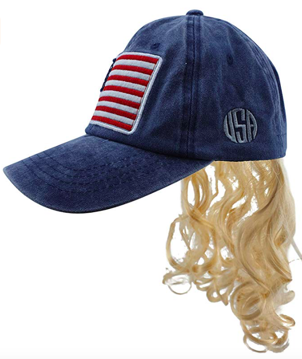 Mullet Hat Blonde USA All American Look Cosutme Wig Party Gear - Specialty