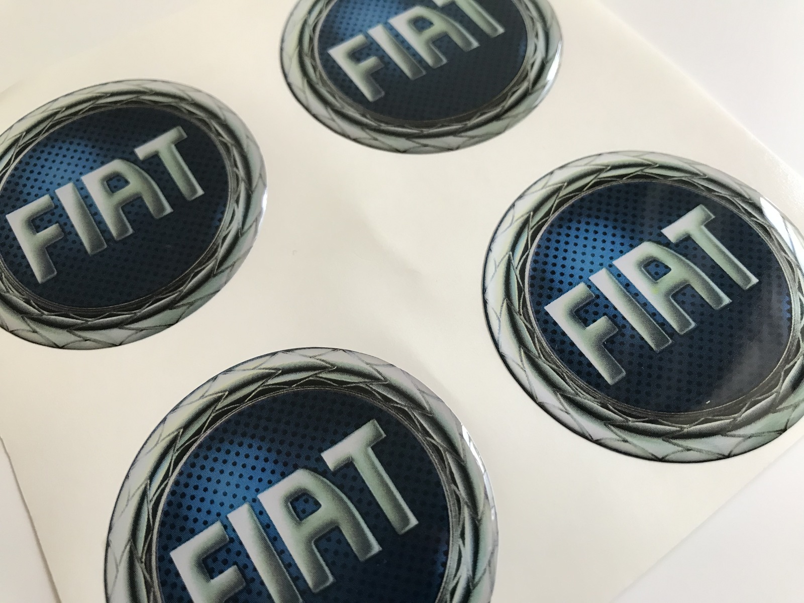 Set of 4 Fiat Logo Domed Sticker for Rim Center Wheel Hub Cap Emblem ...