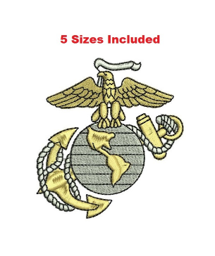 USMC Marines EGA 5sizes digitized filled embroidery design Digital ...