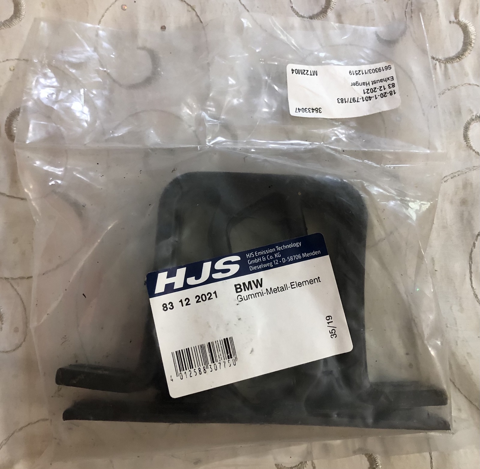 BMW Exhaust Hanger Gummi-Metall-Element -18201401797 - HJS/Leistritz 83 ...