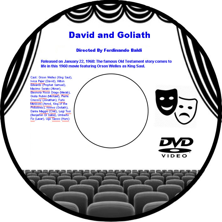 David and Goliath 1960 DVD Film Family Bible Story Orson Welles Ivica ...