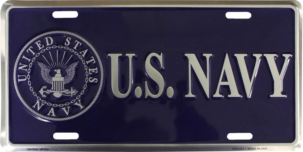 Navy License Plate (blue) - License Plates