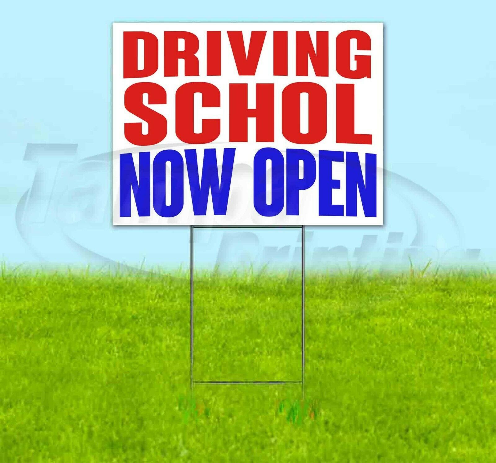 DRIVING SCHOOL NOW OPEN Yard Sign Corrugated Plastic Bandit Lawn ...