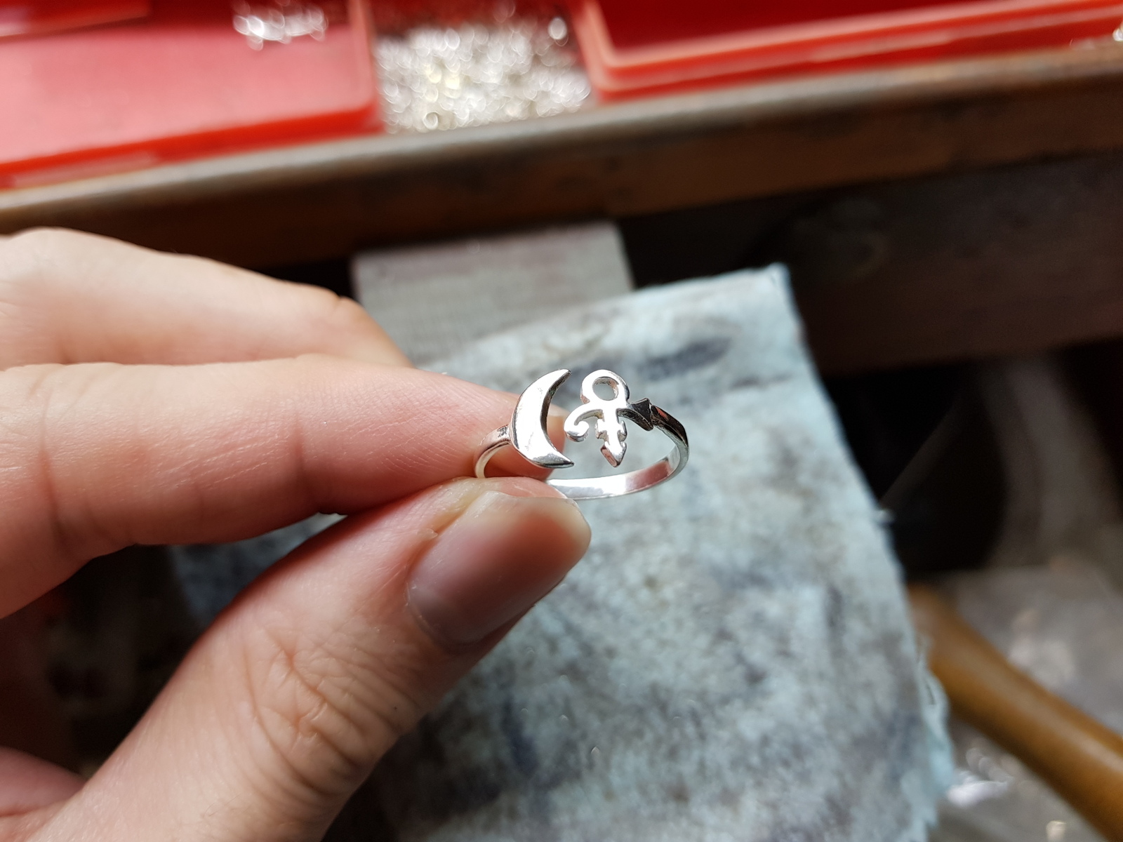 Ring - Moon crest - Love - Remembrance Symbol - Sterling Silver ...