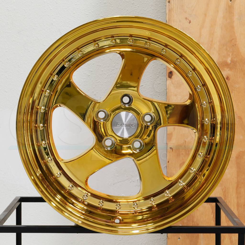19x10.5 ESR SR02 SR2 5x112 Custom 22 Gold Chrome Wheels Rims Set(4 ...