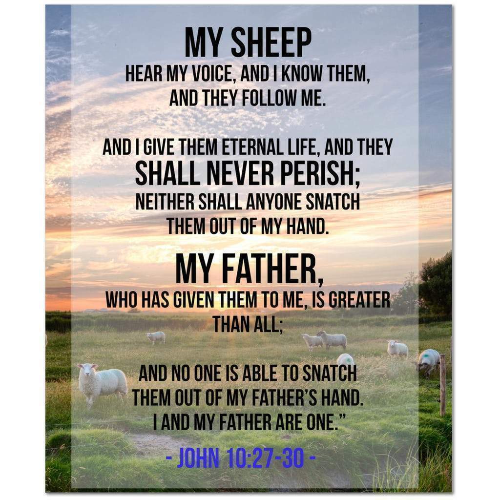 I and My Father, John 10:27‭-‬30 Bible Verse Printed On Ready To Hang ...