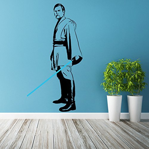 (25'' x 47'') Star Wars Vinyl Wall Decal / Obi Wan Kenobi with Blue ...