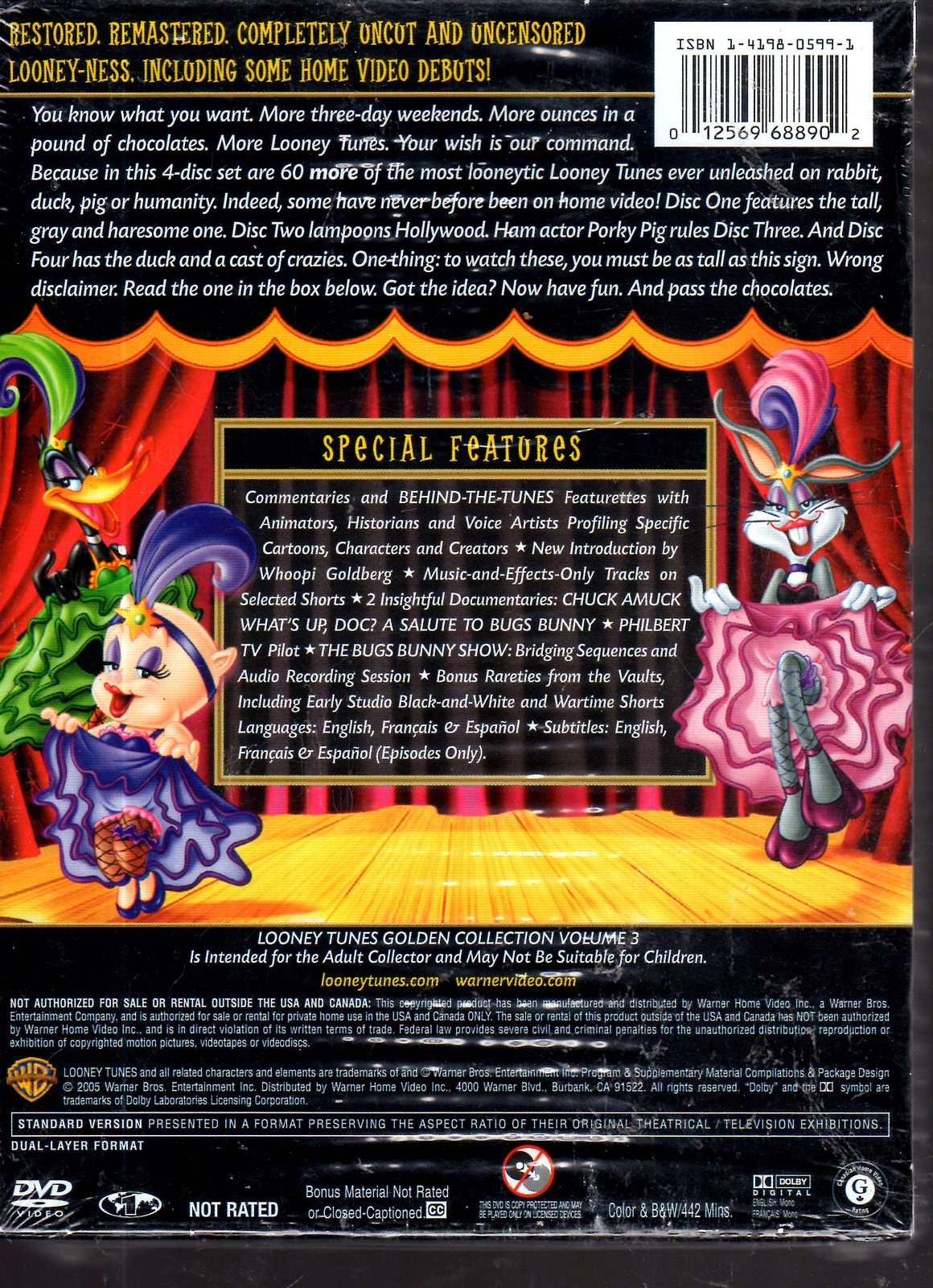 DVD - Looney Tunes "Golden Collection Volume 3 (4 Disc Collection ...